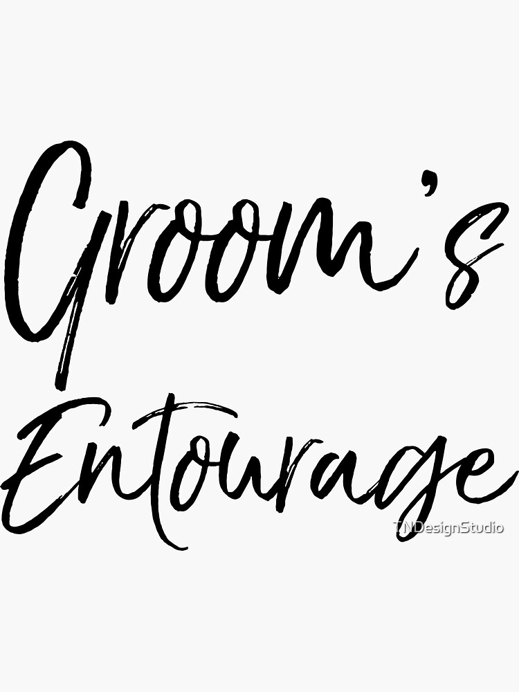 "Groom's Entourage Matching Bridal Party Gifts" Sticker for Sale by ...