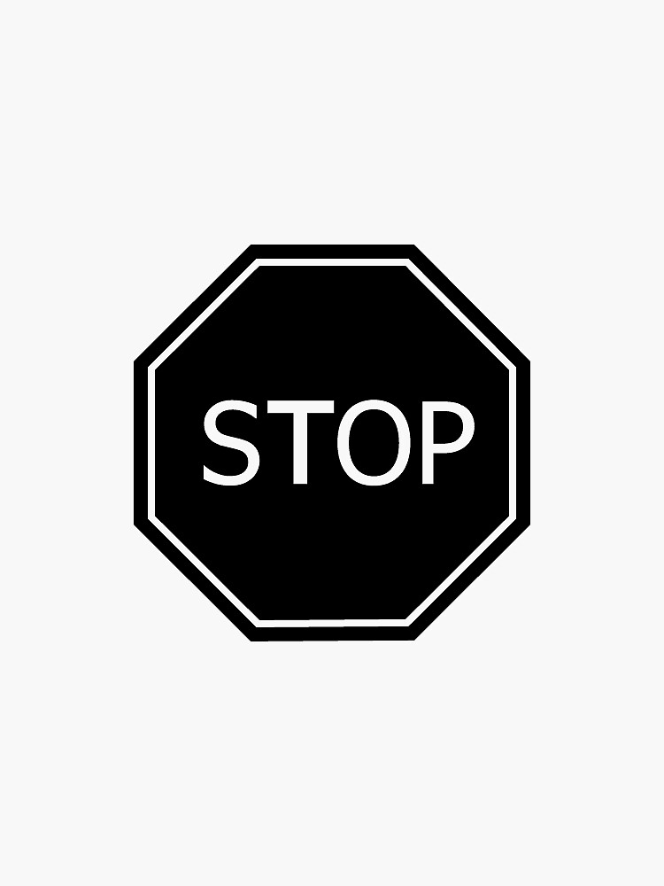 "stop sticker" Sticker by huella | Redbubble
