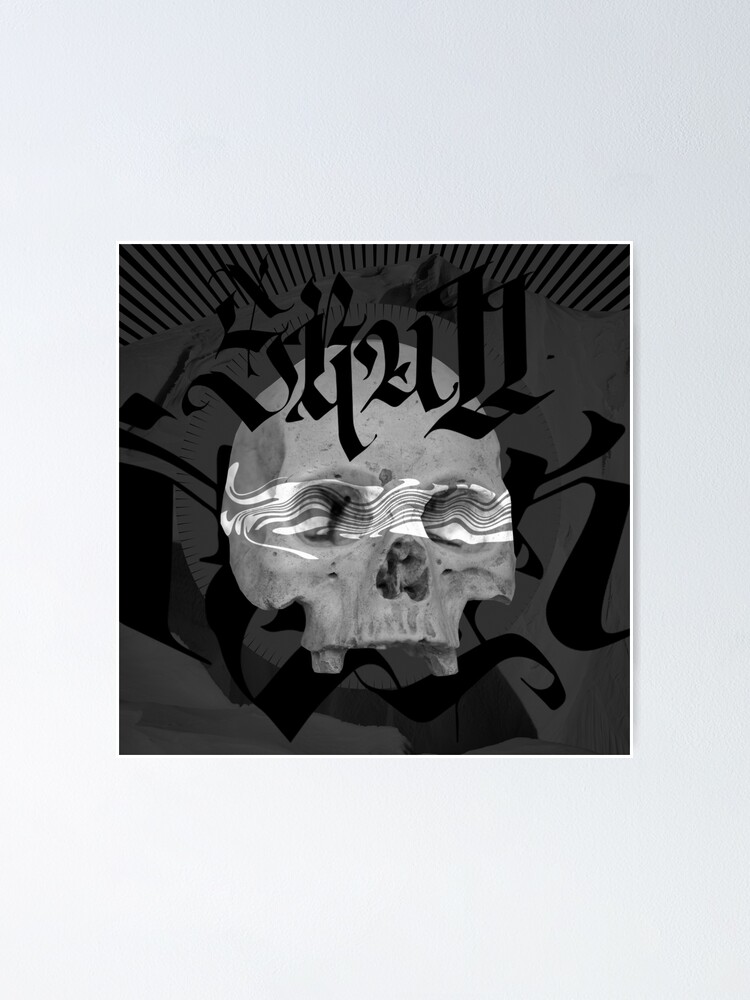 "Skull calligraphy" Poster by antonprofessor | Redbubble