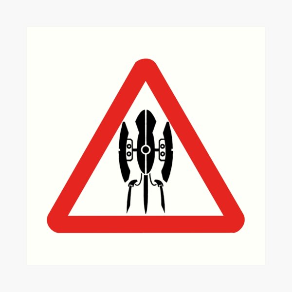 "Turret Warning Road Sign Portal Valve" Art Print by acuvard | Redbubble