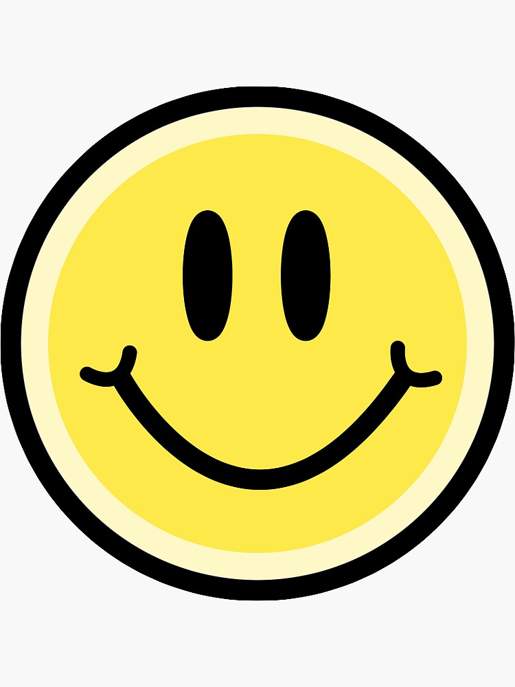 "Yellow smiley face sticker" Sticker by hannahlahiff | Redbubble
