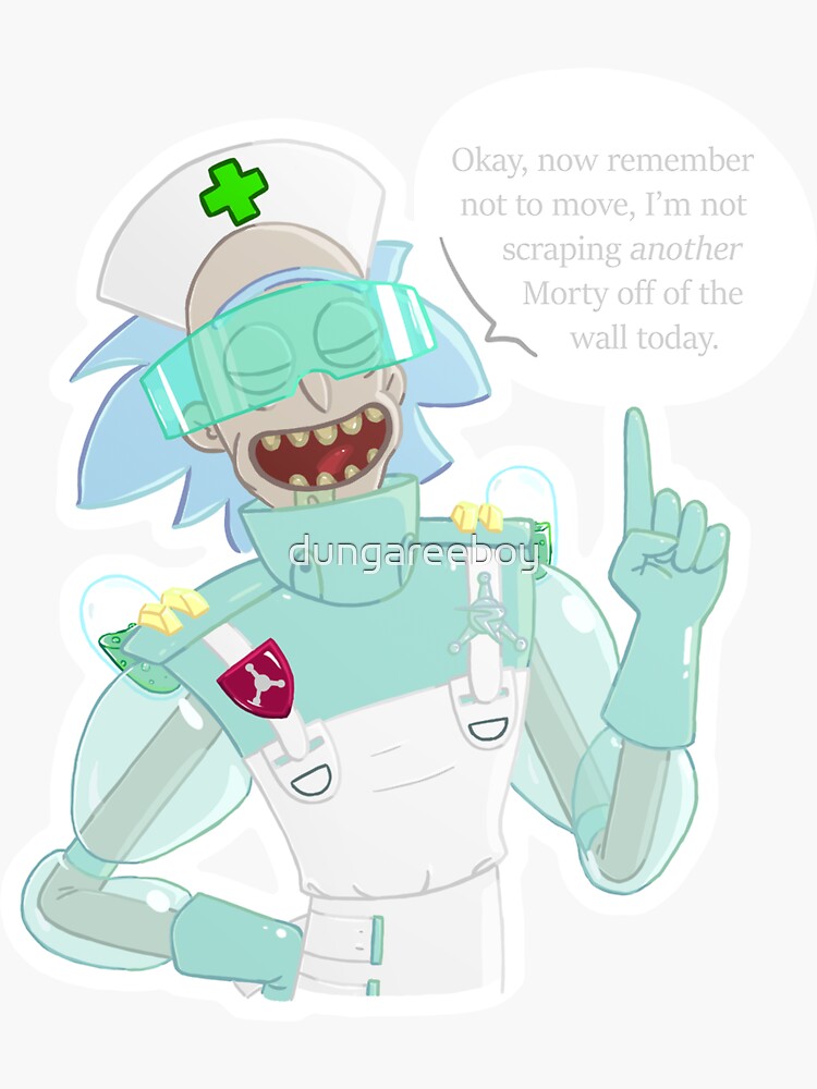 "Pocket Mortys Surgeon Rick" Sticker by dungareeboy | Redbubble