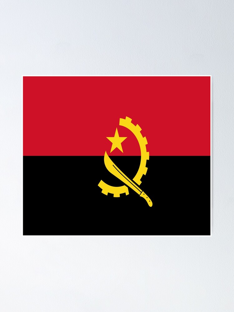 "Superb Flag of Angola and its yellow, red and black colors." Poster by ...