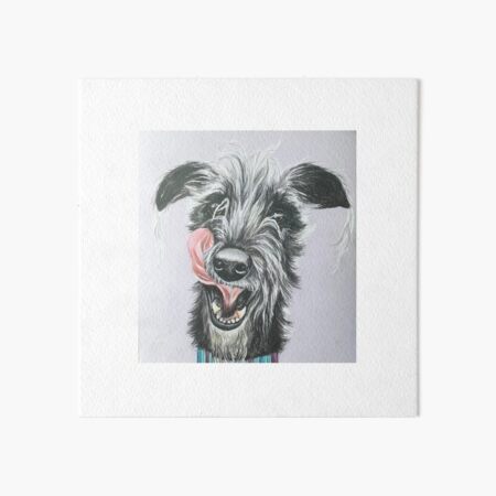 "Cheeky scruffy Lurcher" Art Board Print for Sale by Merlinsmates ...