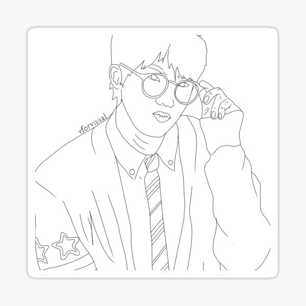 "BTS Jin Sticker " Sticker by vforvisual | Redbubble