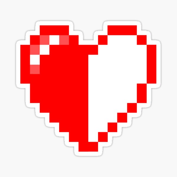 "Heart 8-Bit" Sticker for Sale by Pixel-Pixie | Redbubble