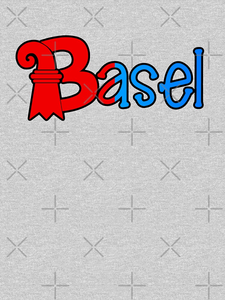 "the coat of arms of Basel written in the colors of FCB red" T-shirt ...