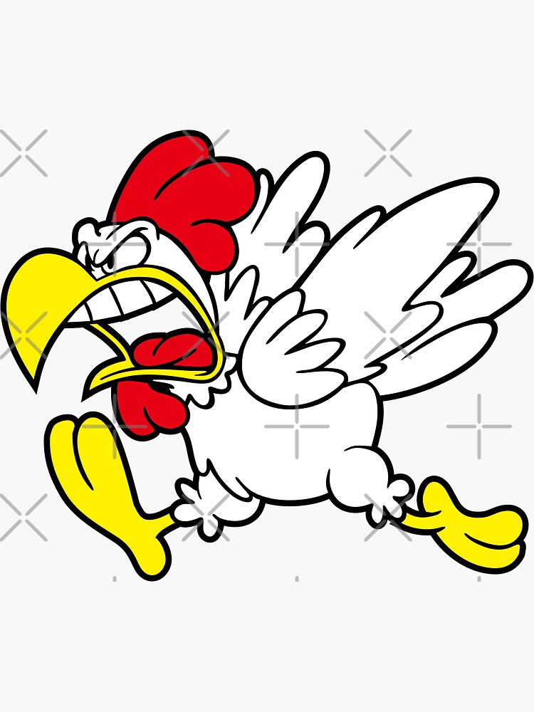 Pegatina «Dibujos animados de pollo enojado Dibujos animados de lucha ...