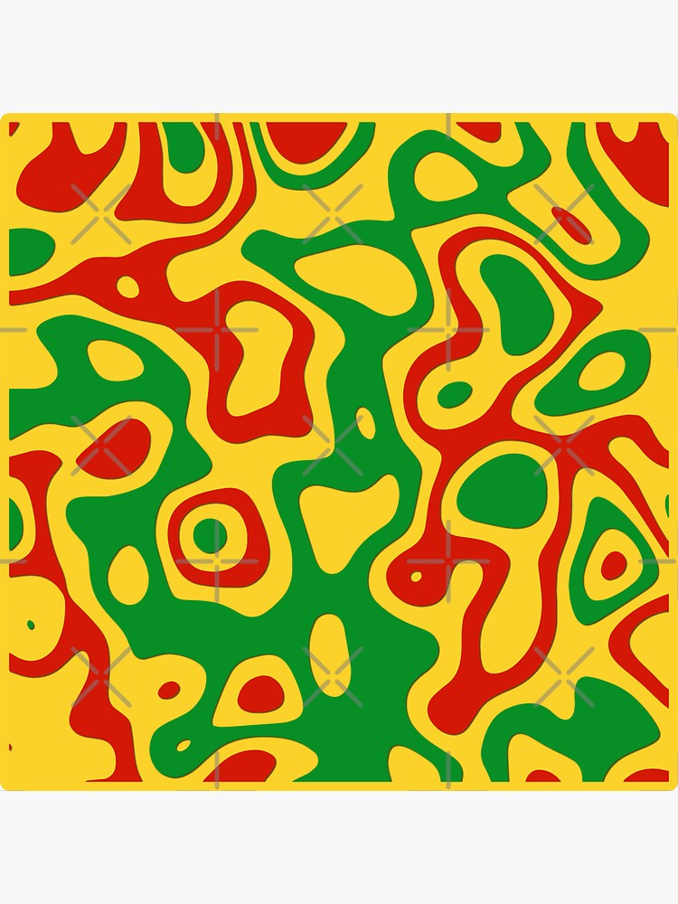 "Paper Cut Out Pattern (Green, Yellow & Red)" Sticker for Sale by ...