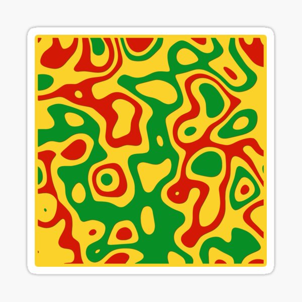 "Paper Cut Out Pattern (Green, Yellow & Red)" Sticker for Sale by ...