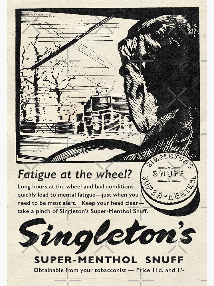 "Singleton’s Snuff" Sticker by PetroleumSpirit | Redbubble