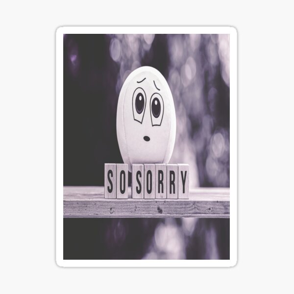 "So Sorry Forgiveness Face" Sticker for Sale by shmeeko123 | Redbubble