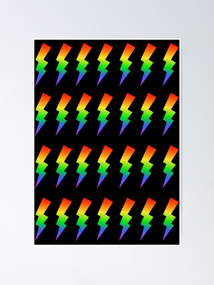 "Rainbow bolts" Poster by oliverhowells | Redbubble