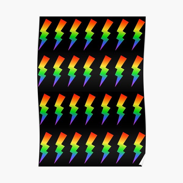 "Rainbow bolts" Poster by oliverhowells | Redbubble