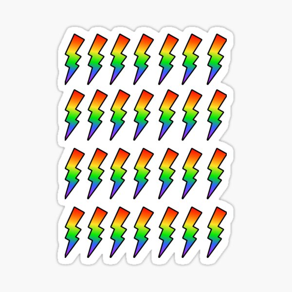 "Rainbow bolts" Sticker for Sale by oliverhowells | Redbubble
