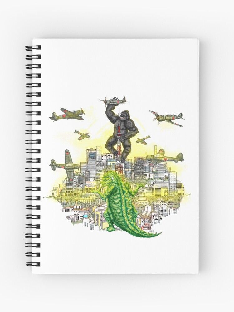 "Godzilla vs King Kong in tokyo ?" Spiral Notebook for Sale by ...