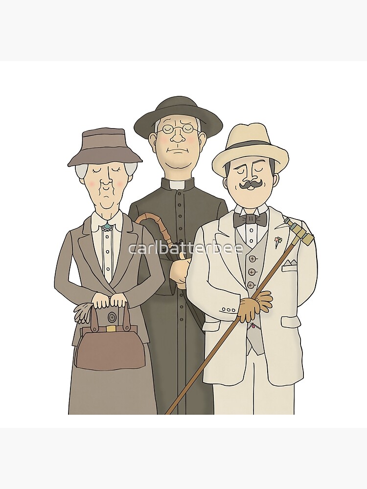 "Poirot, Marple and Father Brown" Framed Art Print for Sale by ...