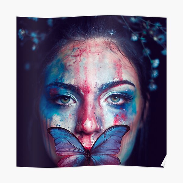 "BUTTERFLY FACE " Poster by santu6895 | Redbubble