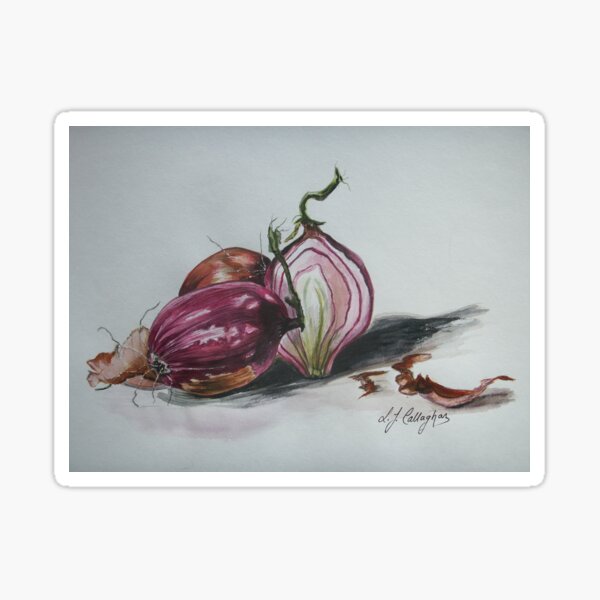 "Red Onions " Sticker by LindArt1 | Redbubble