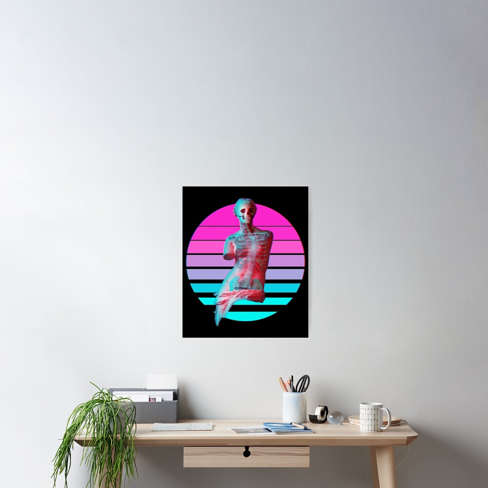 Póster «Aesthetic Grunge Venus Skeleton Vaporwave Halloween Design ...