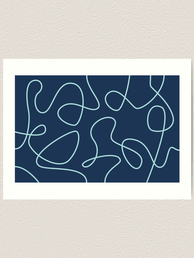 "Blue Abstract Line Art" Art Print by brooklynlouis | Redbubble