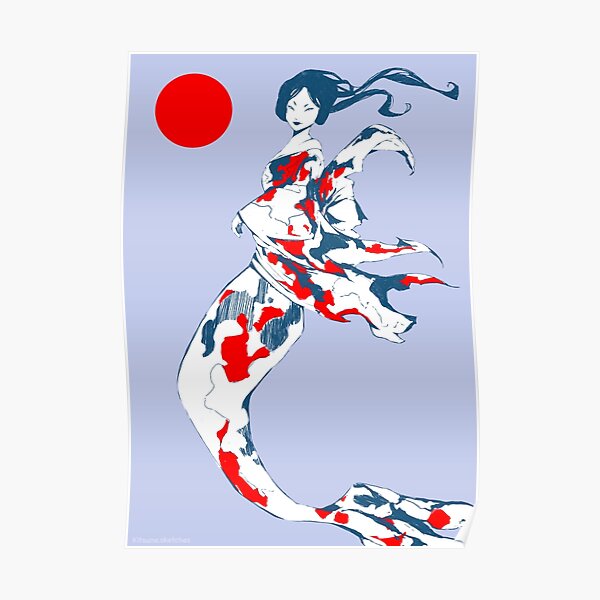 "Geisha mermaid" Poster by Kitsunesketches | Redbubble