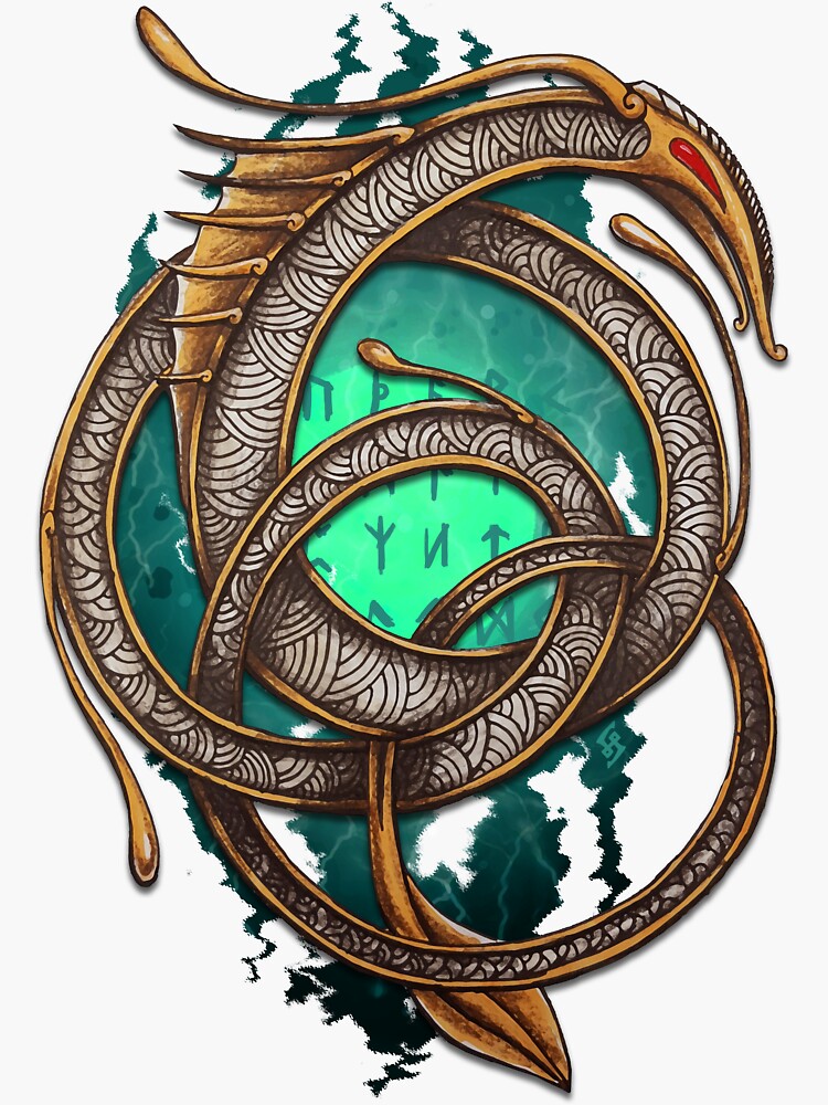 "Fantasy Viking sea serpent" Sticker by Zrognak | Redbubble