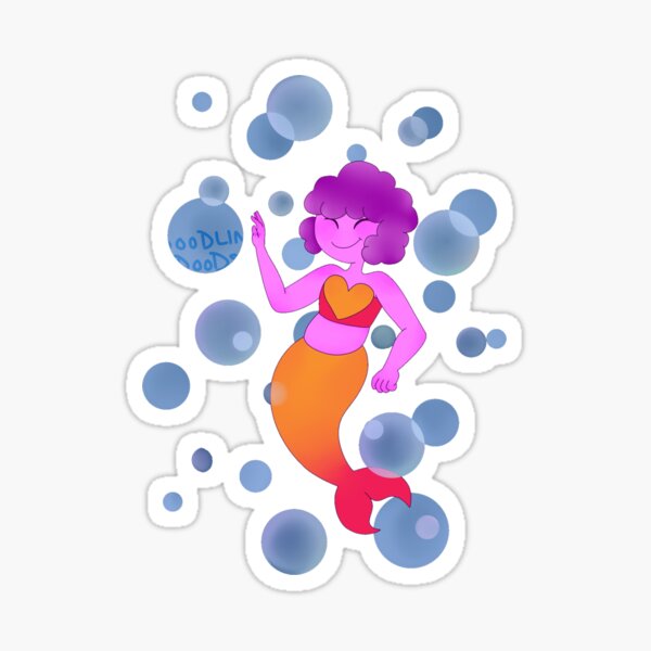 "bubbly mermaid sticker" Sticker by doodlindoods | Redbubble