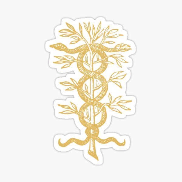 "Serpent Alchemical Emblem Occult Alchemy caduceus snake" Sticker by ...