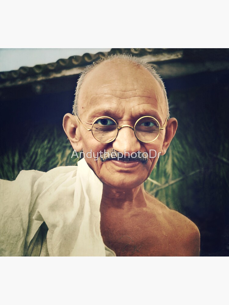 "Mahatma Gandhi In colour " Sticker for Sale by AndythephotoDr | Redbubble