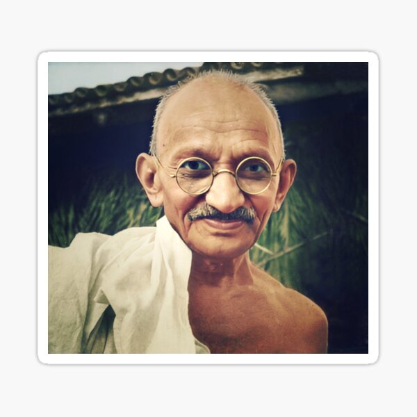 "Mahatma Gandhi In colour " Sticker for Sale by AndythephotoDr | Redbubble