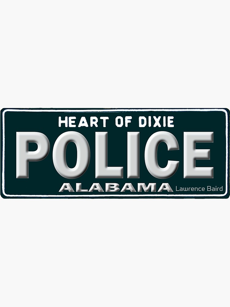 "Alabama Police License Plate" Sticker for Sale by lawrencebaird ...
