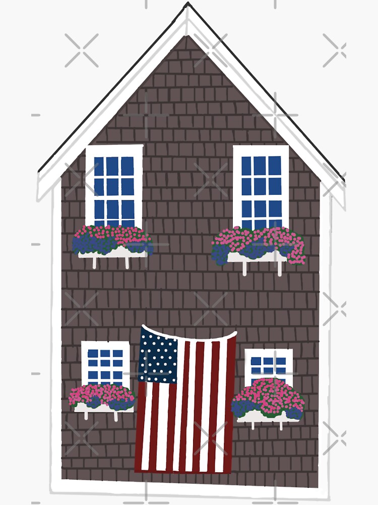 "provincetown house " Sticker for Sale by maddie-stamp | Redbubble