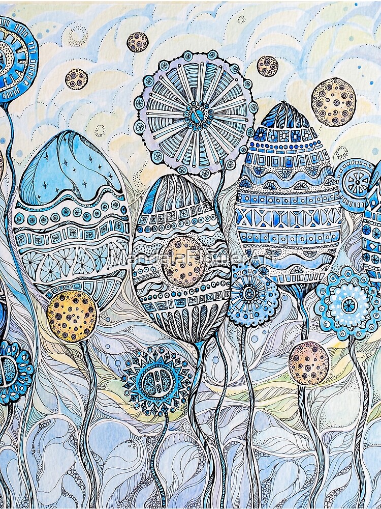 "Winter flowers.Hand draw ink and pen, Watercolor, on textured paper ...