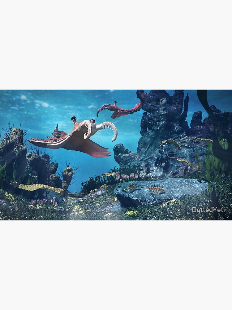 "creatures of the Cambrian period, underwater scene with Anomalocaris ...
