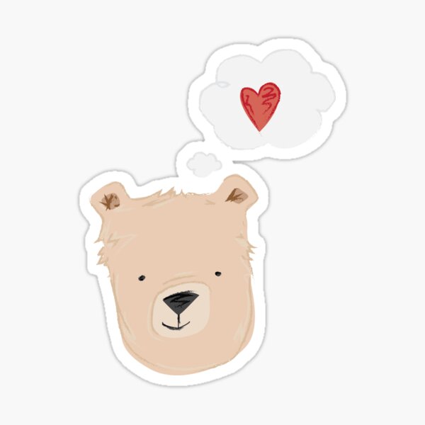 "Sketchy Love Bear" Sticker by SarahKleinfeldt | Redbubble