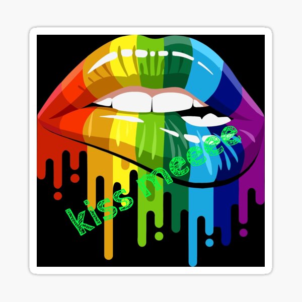 "LGBTQ rainbow lips" Sticker by gangstagay | Redbubble