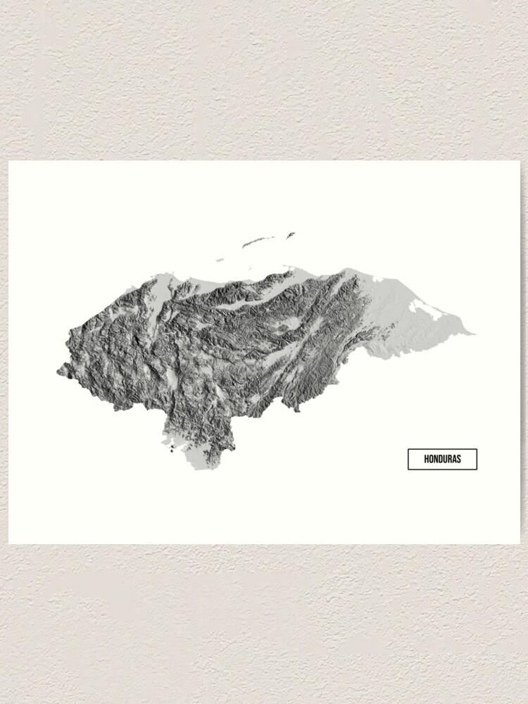 "Relief Map of Honduras" Art Print by ThinkAboutMaps | Redbubble