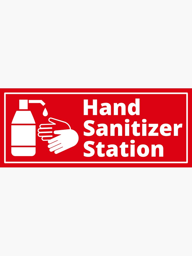 "Hand Sanitizer Station Sign - Red and White" Sticker for Sale by ...