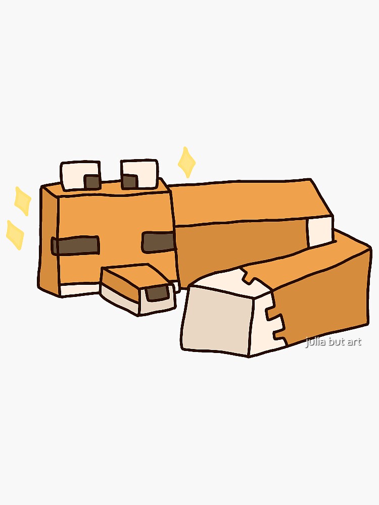 "minecraft fox" Sticker for Sale by juliasquiroz | Redbubble
