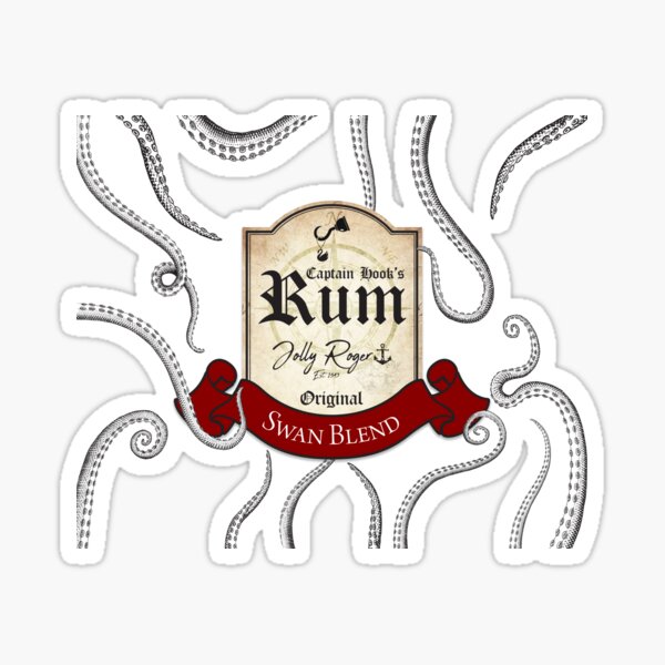 "Hook's Rum" Sticker for Sale by LeesaMay | Redbubble
