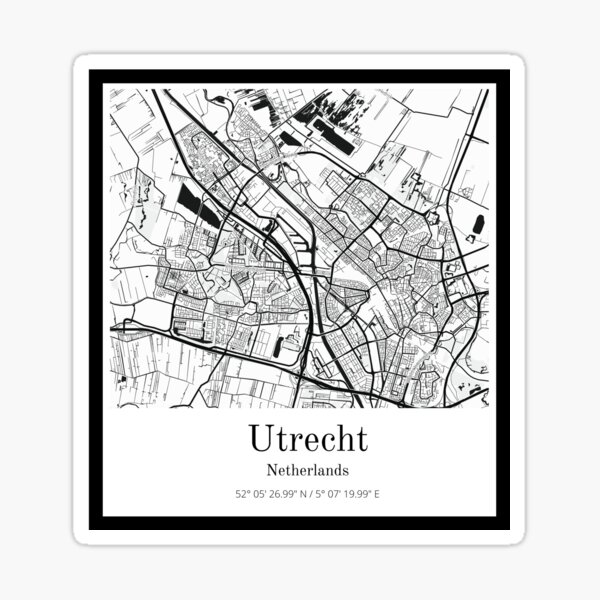 "Utrecht City Map" Sticker for Sale by nielsschut | Redbubble