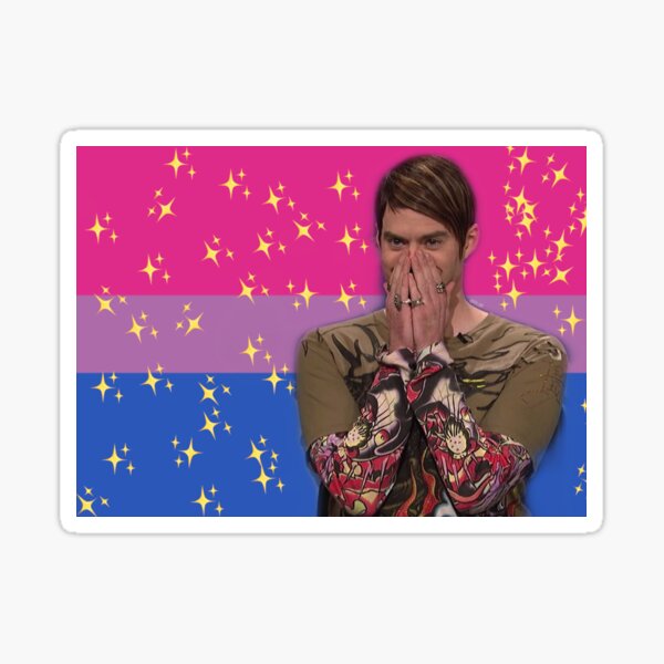 "Stefan SNL Bisexual Pride Sticker" Sticker by Romansshoulder | Redbubble