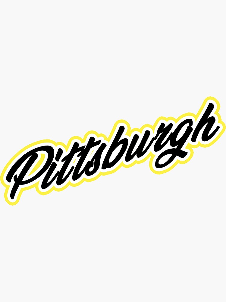 "Pittsburgh Script" Sticker by joefort | Redbubble