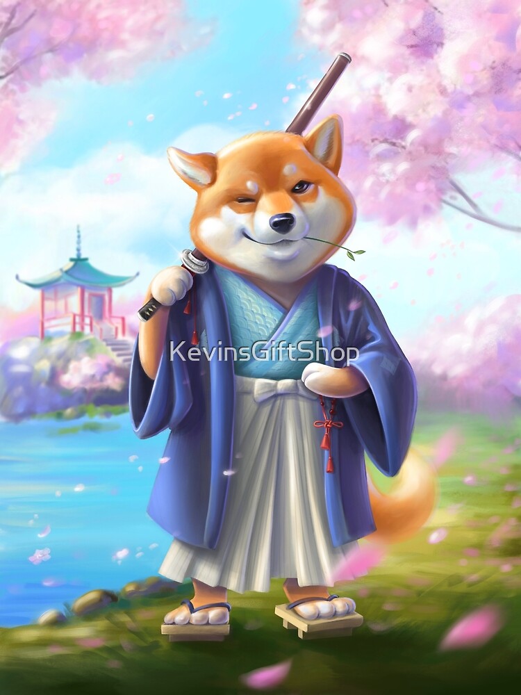 "Shiba inu dog samurai winking" Poster by KevinsGiftShop | Redbubble