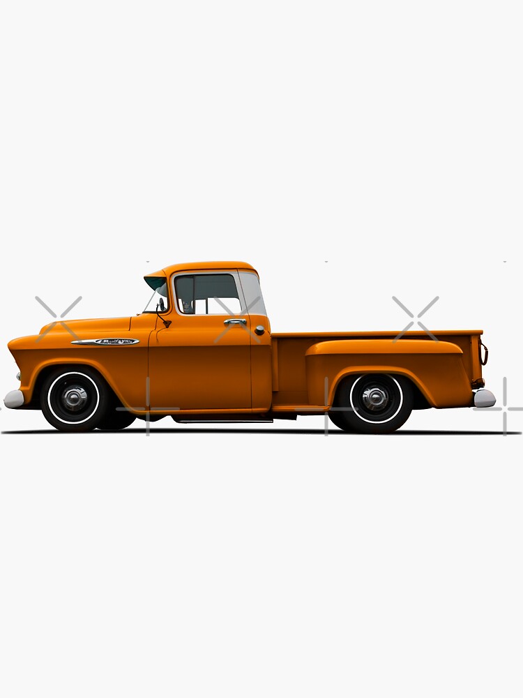 "Chevy Task Force Era Truck Orange" Sticker for Sale by lensesandwheels ...