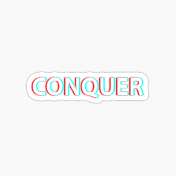 "Conquer Glitch" Sticker for Sale by tubbypuma | Redbubble