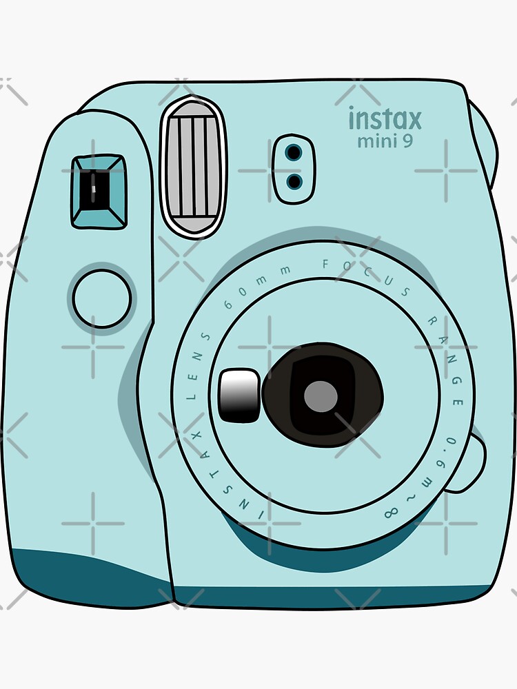 "Blue Instax Polaroid Camera" Sticker by PopCoolLife | Redbubble