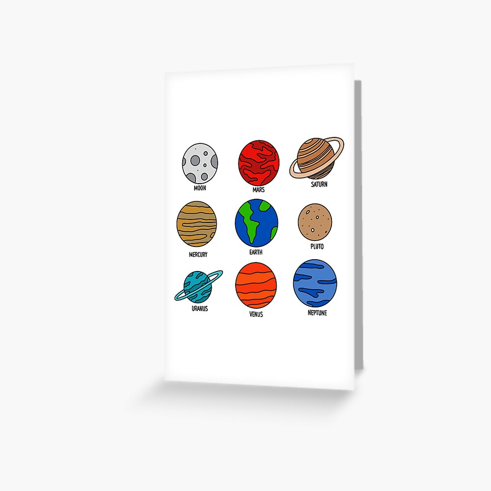 "Planets Solar System Print" Greeting Card by youngjbella | Redbubble