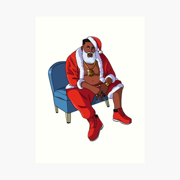 "Hip hop Black Santa Claus Christmas" Art Print by Nosek1ng | Redbubble